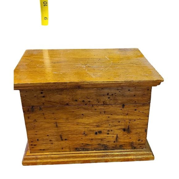 Handmade | Accents | Unique Decore Double Hinge Lid Worm Wood Box Stash ...